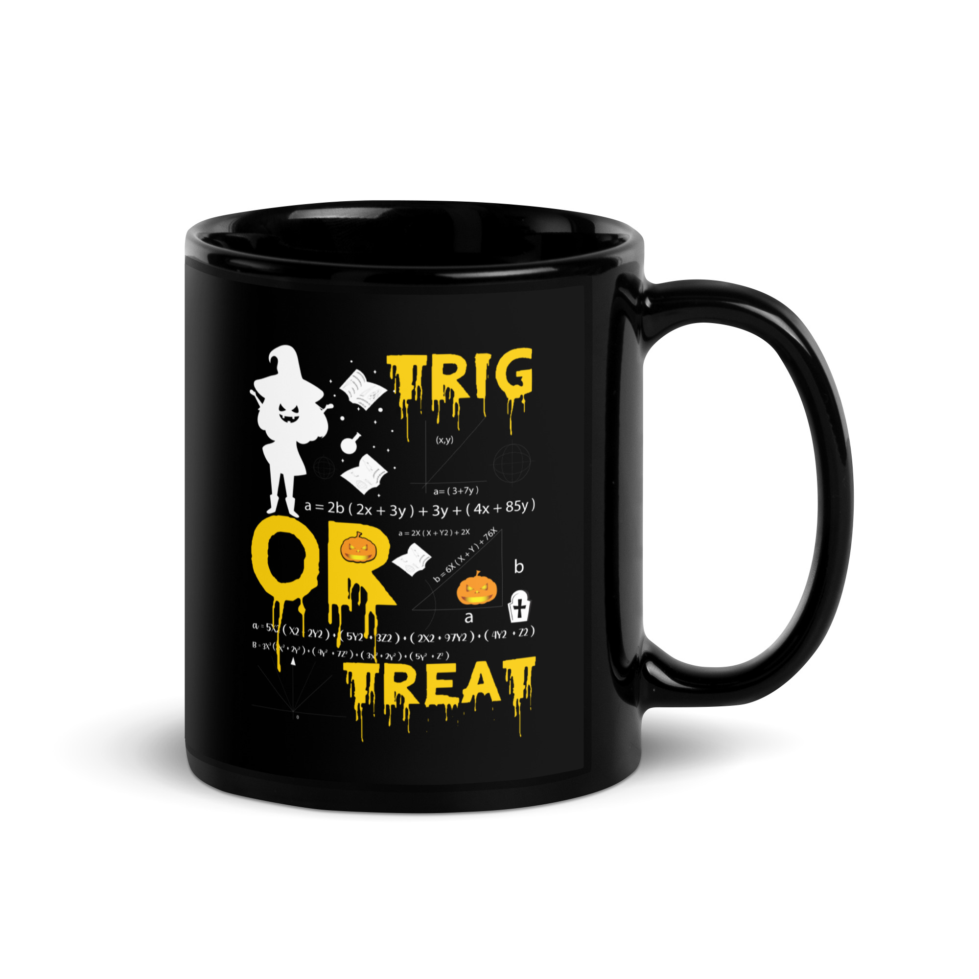 Trig or Treat - Black Glossy Mug - Minute Math