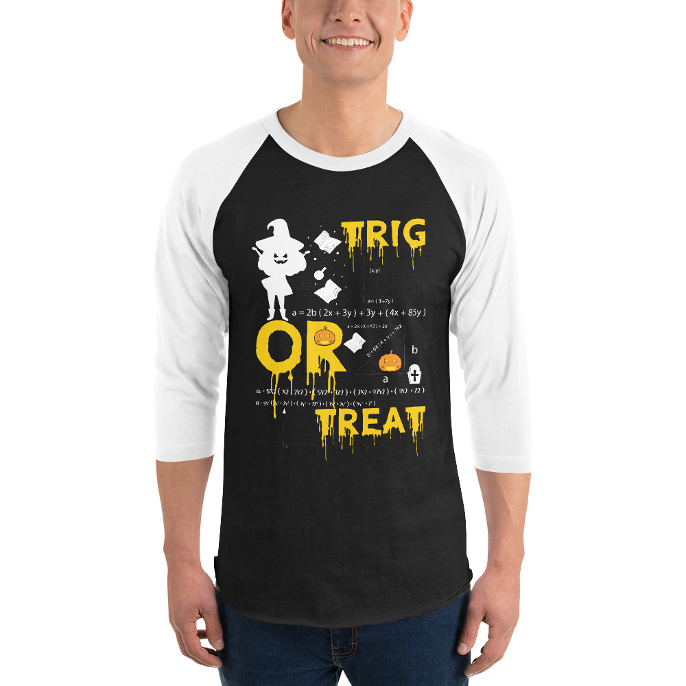 Trig or Treat 3/4 sleeve raglan shirt - Minute Math